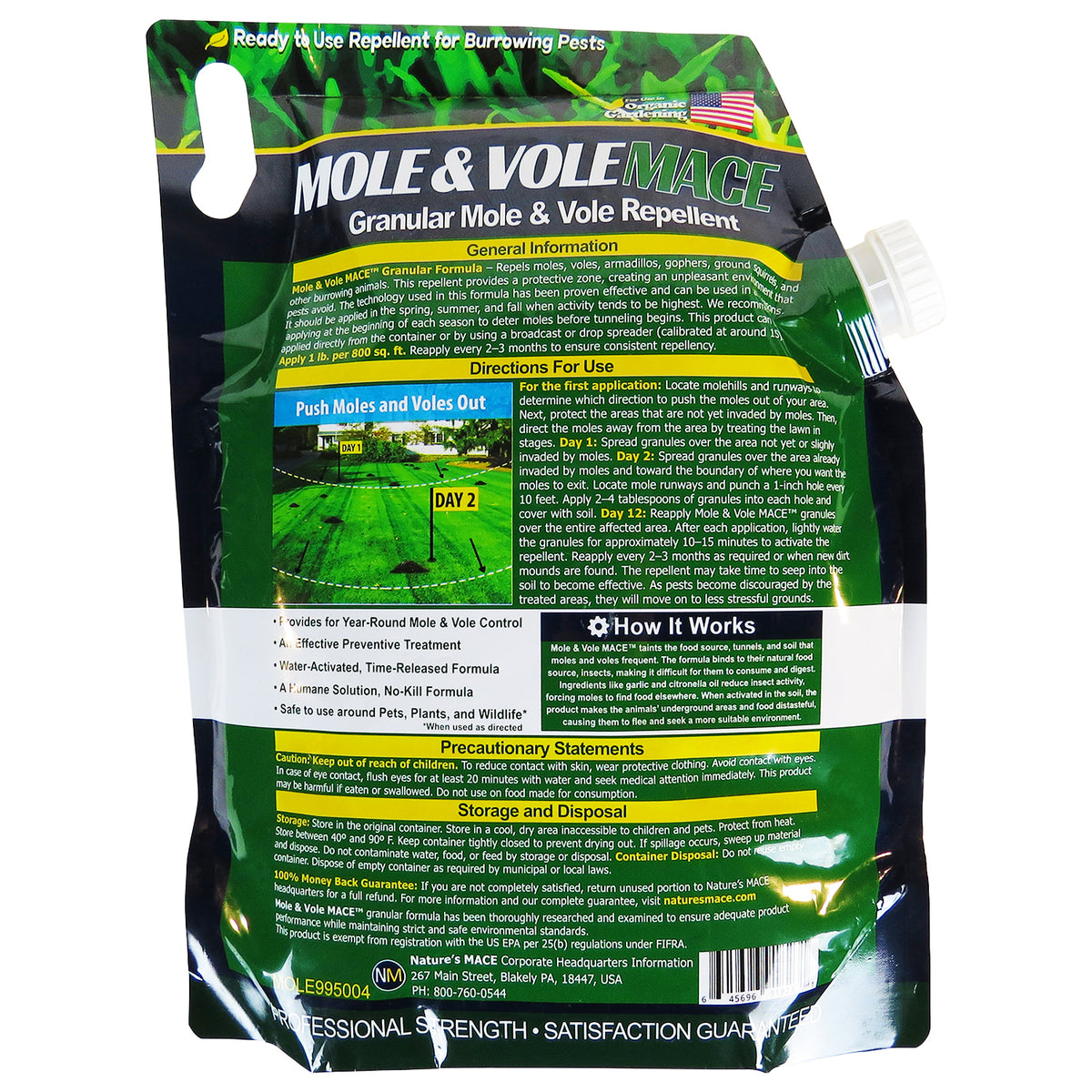Mole & Vole MACE Granular 10lb / mole repellent